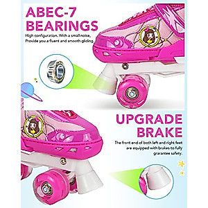 M-GRO Adjustable Skates for Kids, 8-Wheeled Skates for Kids,rollerskates Girl and Boys，Adjustable Size Suitable for Indoor and Outdoor use