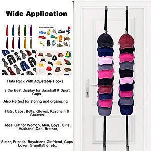 Hat Rack, Cap Rack Hat Organizer for Baseball Cap, Holds 10 Caps for Baseball Hats, Ball Caps Rack Door Closet Organizer for Men Girl Boy Women Hat Collections - Perfect Holder Storage Display (2PACK)