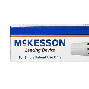 McKesson Lancing Device, Adjustable Depth Lancet, Push Button Activation, Multiple Depth Settings, 1 Count, 1 Pack