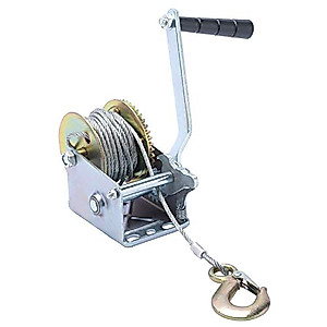 HighFree Hand Winch with 27ft Steel Wire Rope 600 lbs - Hand Crank Winch - Towing Winches for for Boats, Trailers, ATVs - Single Speed