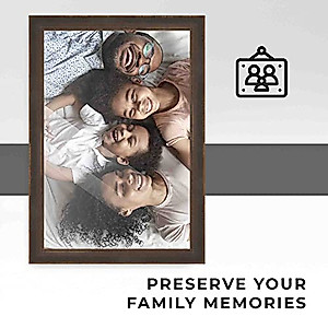 10x13 Rubbed Bronze Real Wood Picture Frame Width 1.25 Inches | Interior Frame Depth 0.5 Inches | Marleigh Mid Century Photo Frame Complete with UV Acrylic, Foam Board Backing & Hanging Hardware