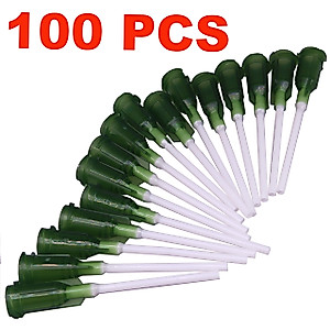 Syringe Dispensing Needles With Luer Lock 14 Ga x 1 Inch Length, PP Heat-Resistant Plastic Blunt Tip, Screw Interface ,Pack of 100