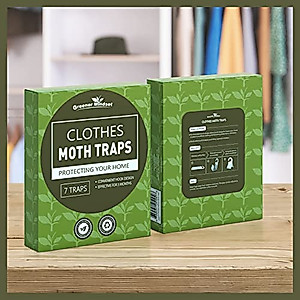 Greener Mindset Clothes Moth Traps 7-Pack - Capture Clothing Closets, Carpets & Wool - Webbing & Case-Bearing