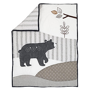 Lambs & Ivy Woodland Forest Animal Nursery 3-Piece Mini Crib Bedding Set - Gray