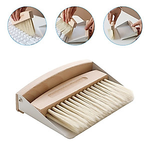 Hemoton 1 Set Small Broom Dustpan Brooms Pet Cage Broom Brush Dustpan Desk Top Dustpan Car Cleaning Tools Pets House Cleaning Brush Sofa Child Desktop White Iron Keyboard Brush