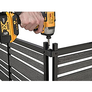 Enclo Privacy Screens 3.5ft H x 3ft W EC18004 Bedford WoodTek Vinyl Outdoor Privacy Fence Panel Screen No-Dig Kit, Gray (2-Pack)