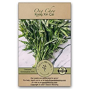 Gaea's Blessing Seeds - Ong Choy Seeds - Kong Xin CAI Kangkong - Non-GMO Seeds with Easy to Follow Planting Instructions 94% Germ Rate (Pack of 1)