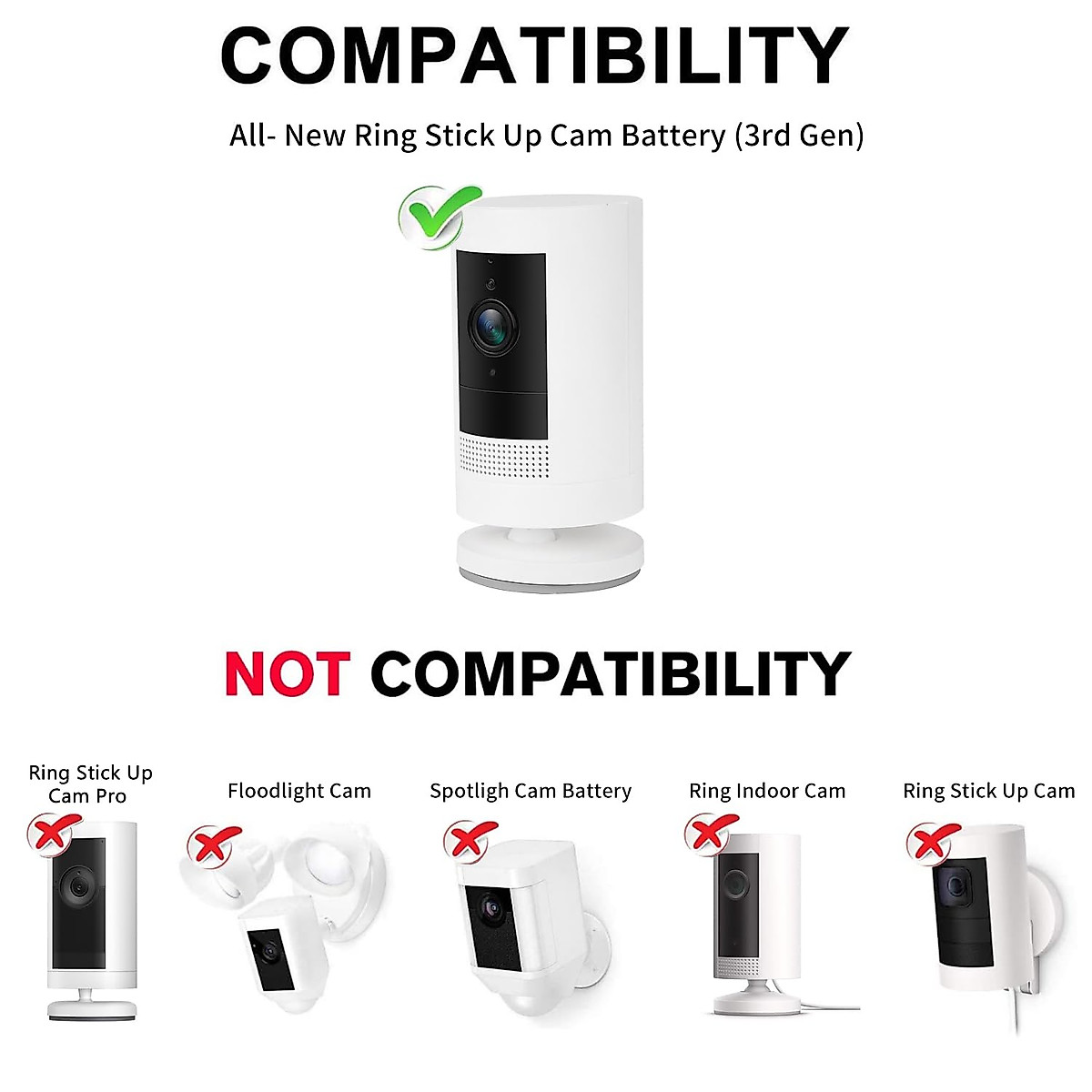 2Pack Power Adapter for Ring Stick Up Cam Battery(3rd Gen), with 30ft/9m Weatherproof Outdoor Cable Continuously Charge Your Camera, No Need to Change The Batteries