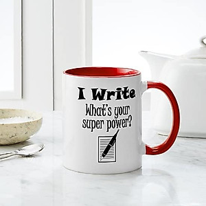 CafePress I Write What?S Your Super Power? Mugs Ceramic Coffee Mug, Tea Cup 11 oz