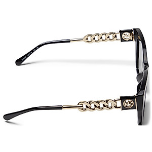 Michael Kors Eyewear Women's MK2205 Montecito Butterfly Sunglasses, Black/Dark Grey Solid, 52 mm