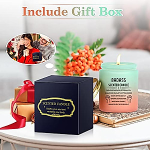 SOGLIM Scented Candles - Inspirational Gifts, Boss Lady Gifts for Women - Congratulation Gifts for Badass Women Men - Encouragement Gifts - Badass Women Gifts, New Job, Promotion, Proud of You Gifts