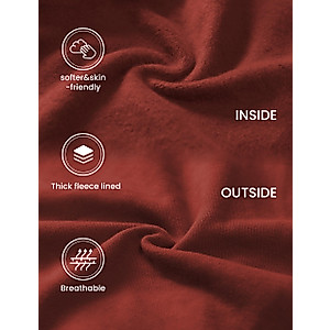 CRZ YOGA Womens Fleece Lined Half Zipper Sweatshirts Funnel Neck Long Sleeve Oversized Pullover Hoodies with Thumb Holes Jujube Brown Medium