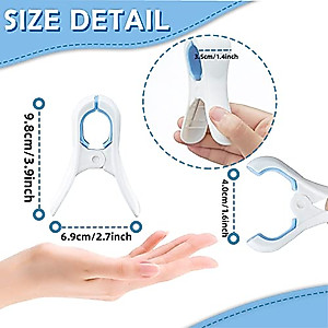 Clothes Pins Plastic Clips Clothespins, Beach Towel Clips Beach Chair Towel Clips,Heavy Duty Outdoor Clothes Pegs,Large Strong Clips Clamps,6 PCS（Blue）