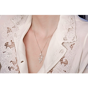 DKMN GÜMÜŞ 925 Sterling Silver Breathe Necklace, Yoga Jewelry, Sanskrit Jewelry, Om Breathe Symbol, Christmas Gift, Gift For Women, Yoga Lovers Gift (Sterling Silver)