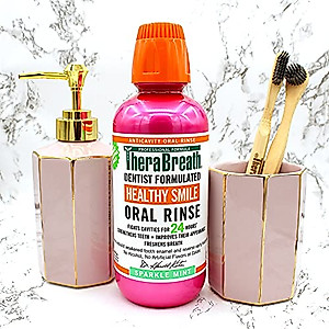 TheraBreath Cavity,Bad Breath Healthy Smile Dentist Formulated 24-Hour Oral Rinse, Sparkle Mint, 16 Ounce (Pack of 2)