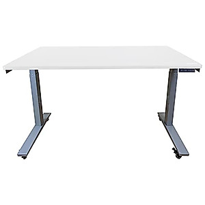 Rise UP Dual Motor Electric Adjustable Height Standing Desk Ergonomic sit Stand up Home Office Desk Modern Standup Computer Workstation (Gray Frame | 26.1-51.6" Height Range | White 60x30 Desktop)