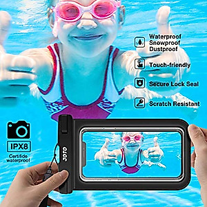 JOTO [2 Pack Universal Waterproof Pouch Cellphone Dry Bag Case for Phones up to 7.0" Bundle with Universal Waterproof Case for Phones up to 6.5"