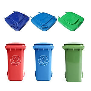 Baluue Outdoor Litter Box Square Trash Can Lid- Large Waste Bin Lid, Plastic Dustbin Lid Accessories for Outdoor Garden Replacement (Blue, 50L) Outdoor Trashcan