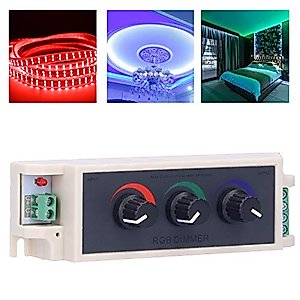 AUHX RGB Controller, 3‑Channel Adjustable RGB Knob Dimmer, for RGB Modules LED Strip Light