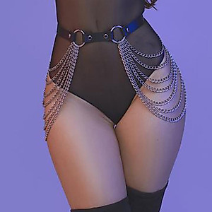 Brishow Punk Waist Chain Belt Leather Layered Belly Body Chains Party Body Jewelry Accessories for Women and Girls