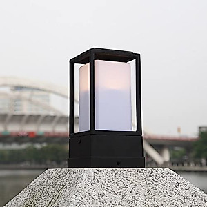 MODEBHD Waterproof Simple Modern Outdoor Table Lamp Floor Lamp Villa Garden Landscape Lantern Lawn Bollard Lamp E27 Decoration Illumination Street Post Light Column Lamps