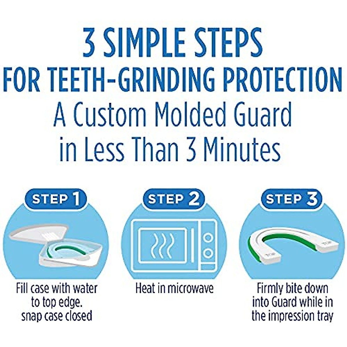 Oral-B Nighttime Dental Guard, Less Than 3-Minutes for Custom Teeth Grinding Protection with Scope Mint Flavor, Standard