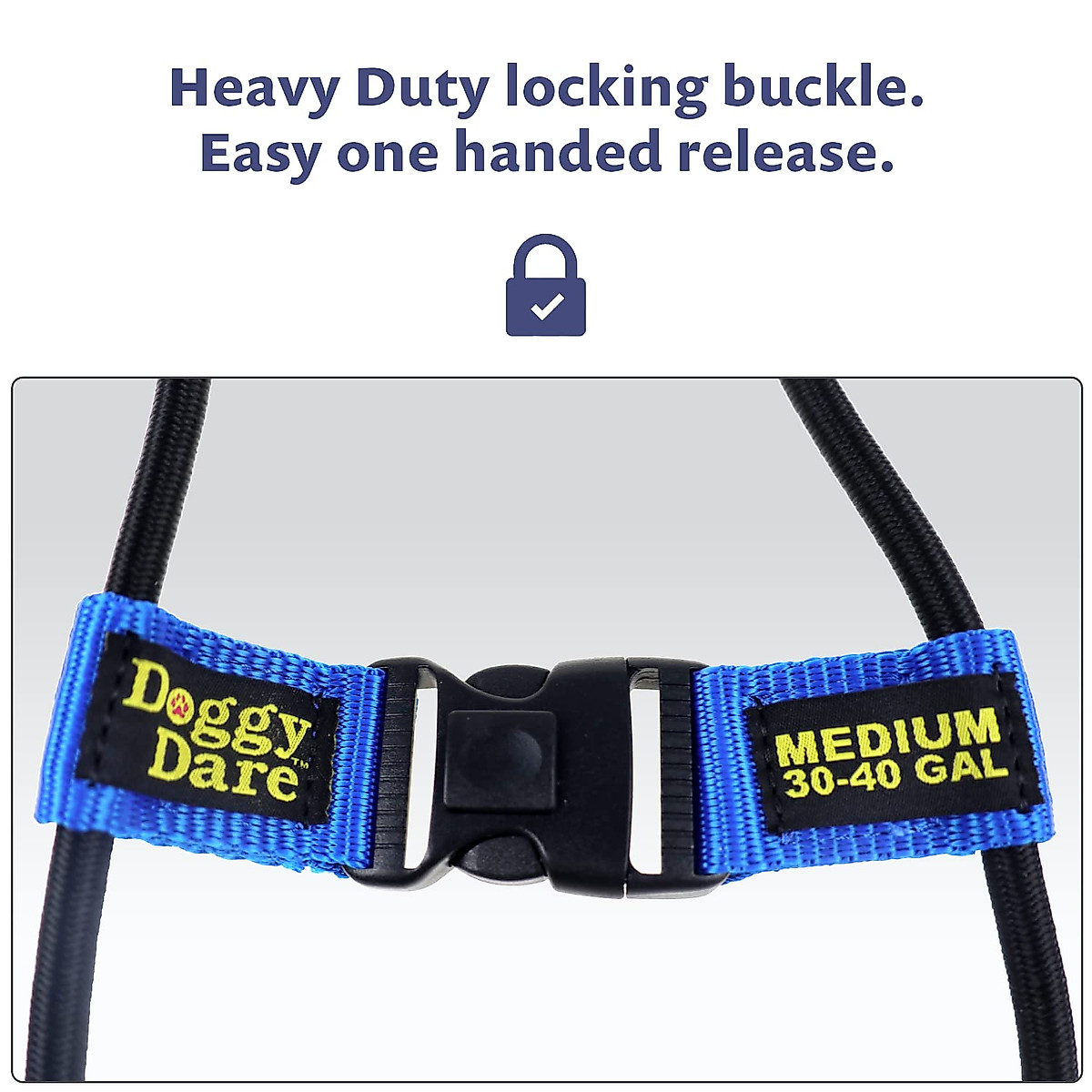 (2 Pack) Doggy Dare Trash Can Lock - Medium - Fits 30-40 Gallon Trash Cans - Perfect for Dogs, Raccoons, Opossums - Bungee Cord Design Makes Install Simple (Trash Can NOT Included)