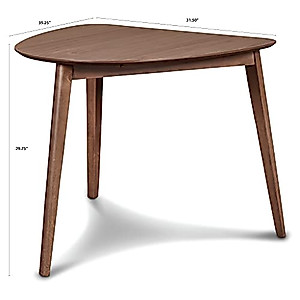 New Classic Furniture Mid-Century Modern Oscar Corner Table 3-Piece Dining Set, Walnut