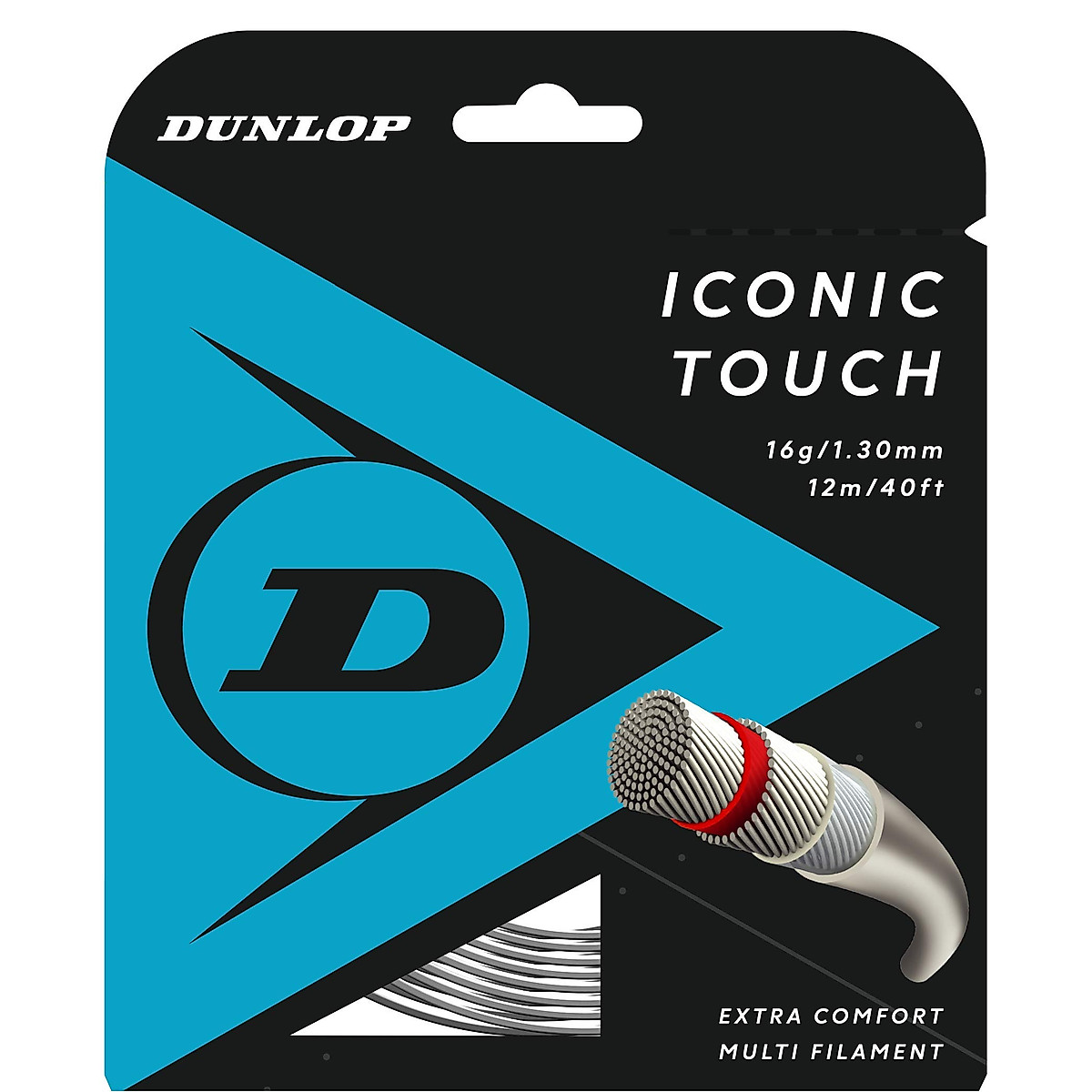 Dunlop Sports Iconic Touch Tennis String, 16G, Natural, 40' Set