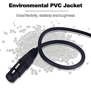 Kaunosta XLR Audio Cable Microphone Cable 3 Pin Male to Female Balance Audio XLR Microphone Extension Cable 1M 3FT for Microphone, Studio Recorder, Amplifier, Audio Mixer, Recording