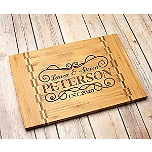 Personalized Mr and Mrs Cutting Board Wedding Gift for Couple Custom Engraved Cutting Board