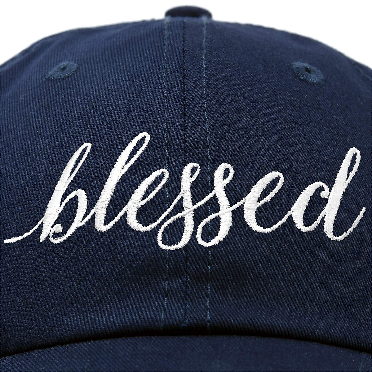 DALIX Blessed Women's Baseball Cap Soft Cotton Dad Hat in Navy Blue