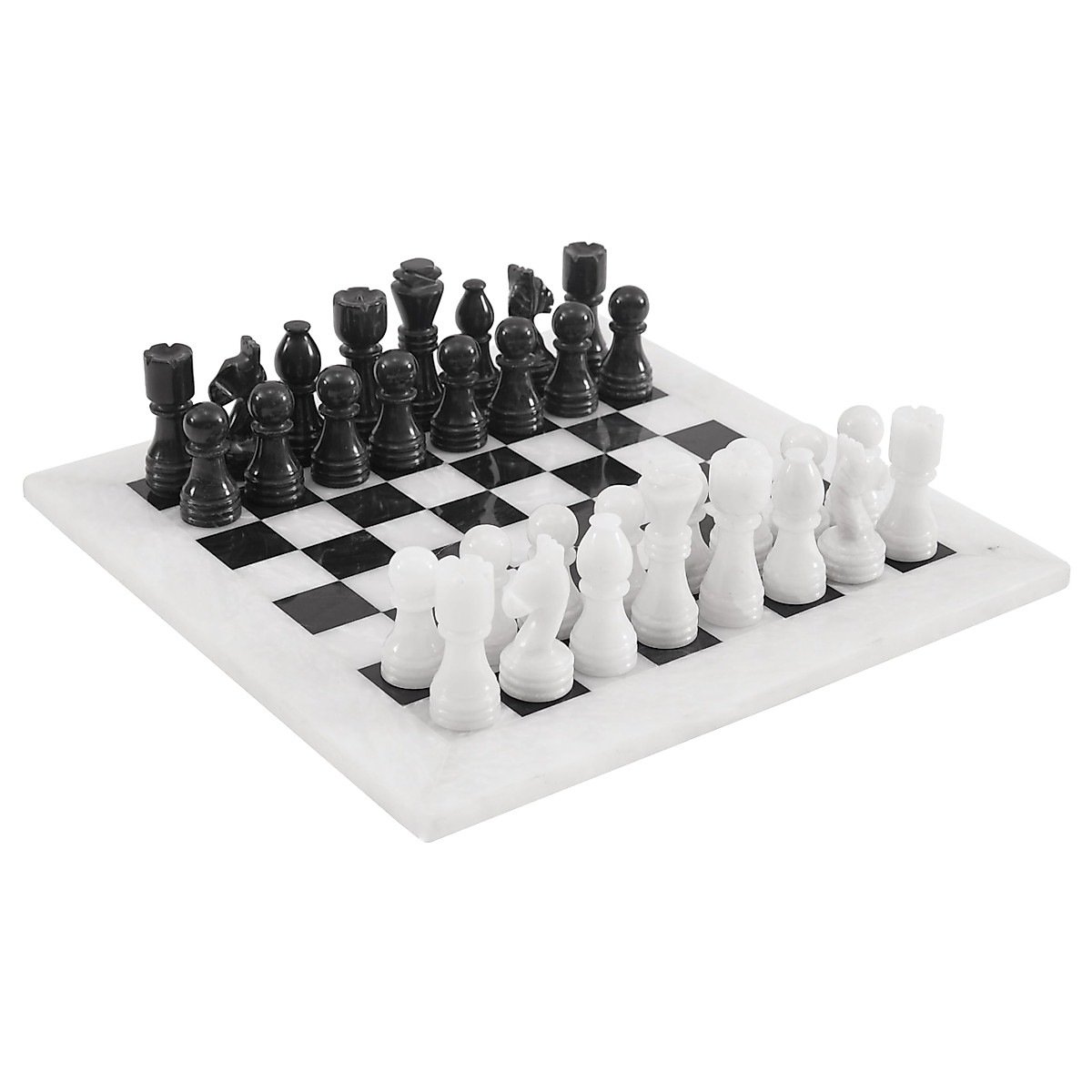 Radicaln Marble Chess Set 12 Inches White and Black Handmade Chess Sets for Games for Adults - 1 Chess Board & 32 Chess Pieces 2 Player Games - Travel Chess Board Game