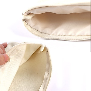 Cawvox Blank Makeup Bags, 6 PCS Blank DIY Craft Canvas Pencil Pouch Bulk Sublimation Cosmetic Bag Multi-Purpose Travel Toiletry Tassel Zipper Bags (Beige 8.5 × 5.1 Inch)