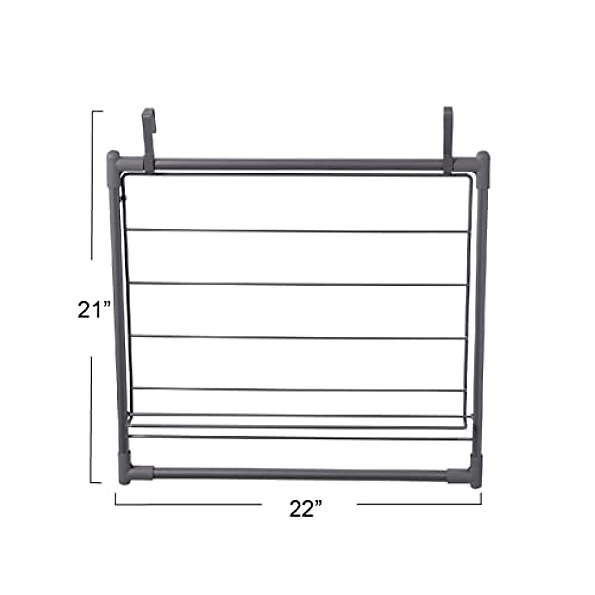 Household Essentials Metal Expandable Over the Door Drying Rack, Gray