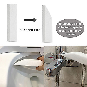 FALAMON 6 Pack Pumice Stone for Toilet Bowl Cleaning, Scouring Stick Remove Hard Water Rings, Calcium Buildup and Rust, Pumice Cleaning Bar for Tile Bath-tub