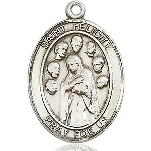 Extel Large Oval Sterling Silver St. Felicity Medal, Made in USA