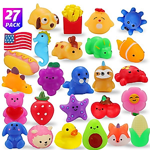 VNAMO Squishy Toys, 27-Pack Squishies Party Favors for Boys Girls Kids, Mochi Mini Kawaii Squishy Fidget Stress Reliever Anxiety Toys Set, Classroom Prize Bulk Gifts for Christmas Treat Goody Bags