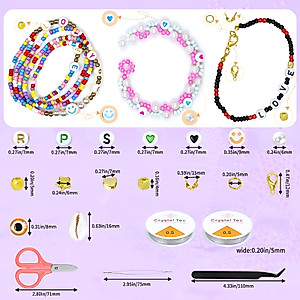 Ghguole 168 Colors 68000pcs 2mm Glass Seed Beads for Jewelry Making Kit, Small Beads Bracelet Making Kit, Tiny Beads Necklace Making Kit with Letter Evil Eye Beads & Charms Pendants, DIY, Art