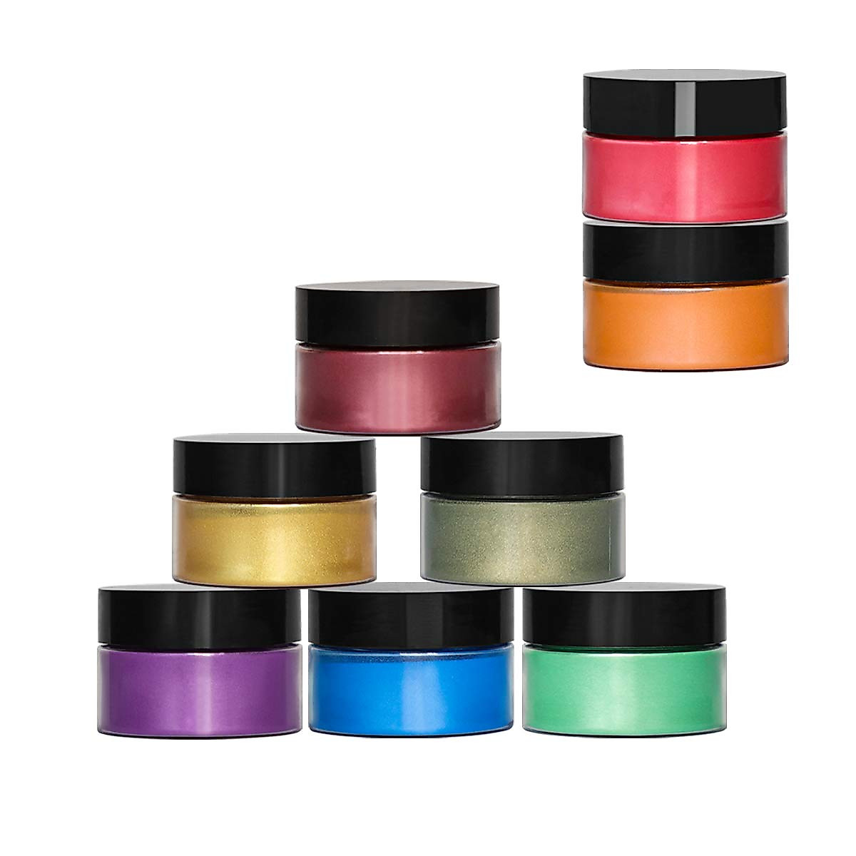 Mica Powder - 120g Natural Epoxy Resin Dye Set - Pearlescent Color Pigment for Soap Making, Slime, Nail Polish, Bath Bomb, Paint Colorant (8 Colors)