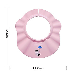 BONPEIPEI Baby Shower Shampoo Cap 2Pcs Adjustable Safety Eva Bath Visor Waterproof Soft Hair Washing Guard Accessories Bathing Hat for Girls, Boys, Infants, Kids and Toddlers-Pink/Green