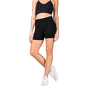 Blis 3 Pack Shorts for Women Foldover Biker Shorts for Women High Waisted Workout Yoga Shorts Booty Shorts for Women Black/White 1X