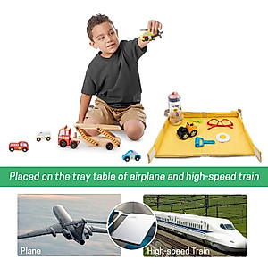 SWISSELITE Foldable Travel Tray Cover, Kids Travel Tray, Airplane Play Table Travel Placemat Tray- Used on Train Airplane Tray for Toddlers Children Unisex