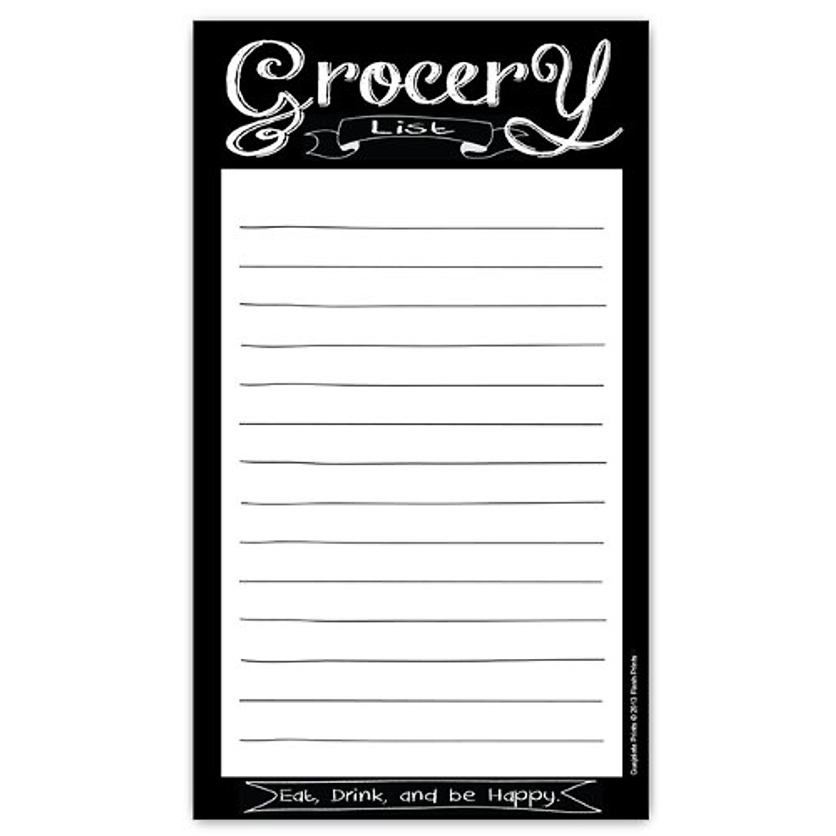 Magnetic Notepad for Grocery List - Chalkboard Style - Funny Shopping List, 7 x 4.25 inch, 50 Sheets - Notepad, Memo Pad for Recipes, Reminders for Fridge, Kitchen, Home, Office