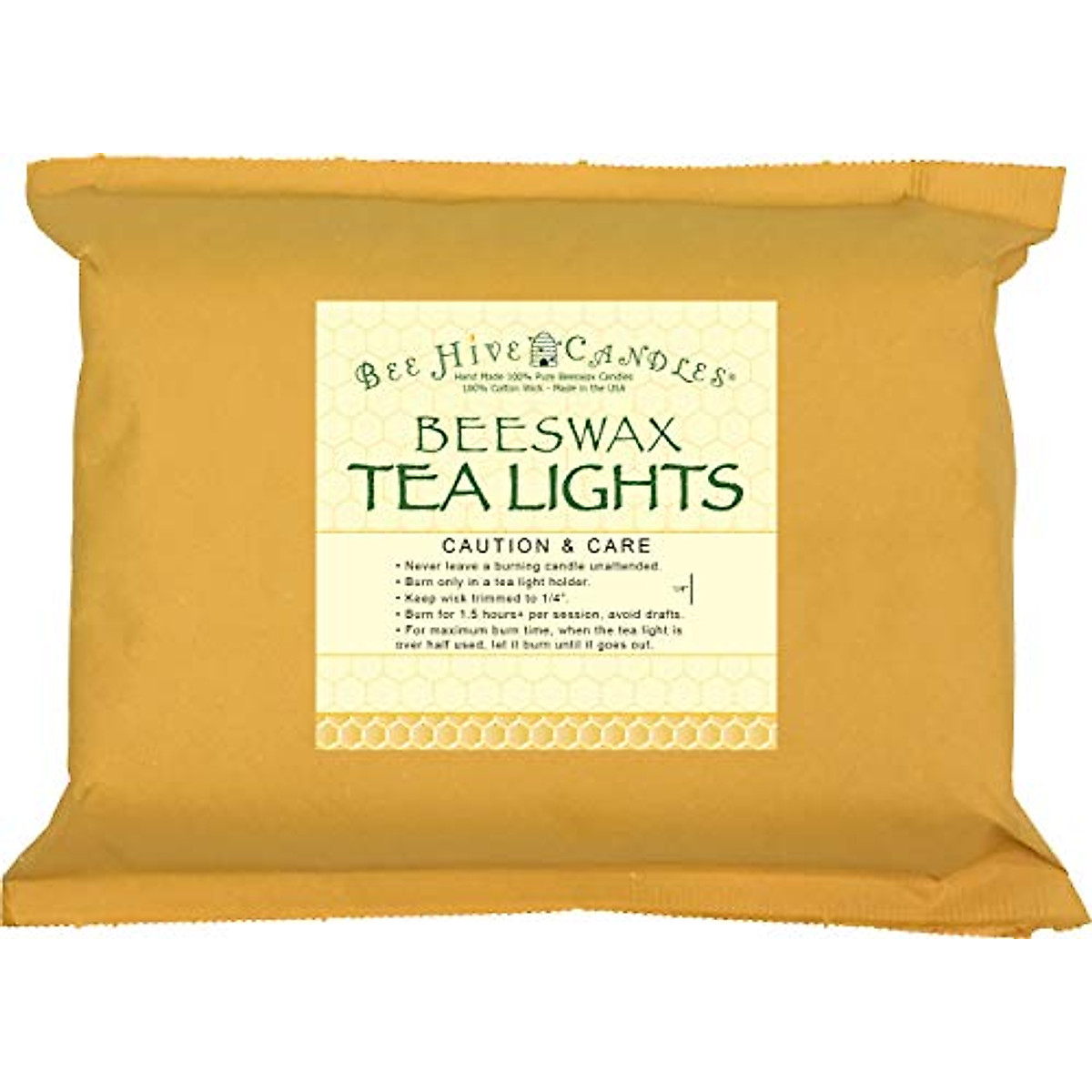 Bee Hive Candles 100% Pure Beeswax Tea Light Candles (24-Case)