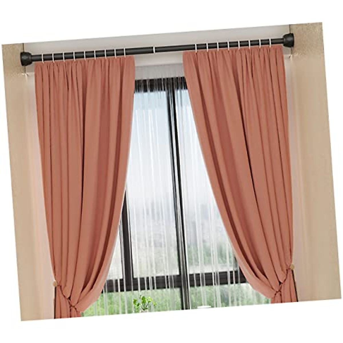 Gadpiparty Telescopic Rod Shower Curtain Rod Holder Drying Rack Clothing Wall Mounted Metal Shelf Brackets Metal Pipe Bracket Wardrobe Rod Iron Pipe Brackets Clothes Drying Rod Closet Rod