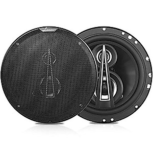 Lanzar Upgraded Standard 6.5" 3 Way Triaxial Speakers - Full Range Sound w/ 200 Watts and 4 Ohms Impedance 2” Titanium Cone Midrange 65 - 20 kHz Frequency Response and 15 Oz Magnet Structure - MX63