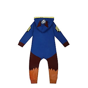 Nickelodeon Paw Patrol Chase Baby Boys Zip Up Long Sleeve Hooded Romper for Newborn, Infant and Toddler