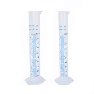 2pcs 100ml Plastic Graduated Cylinder Transparent Measuring Cylinder Set Measuring Test Tube Clear Graduated Cylinder with Double Sided Markings