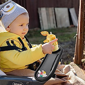 MIUSING Universal Stroller Snack Tray with Cup Holder - Travel-Friendly 3-in-1 Stroller Cup Holder and Entertainment Accessories for Convenient Outings and Traveling